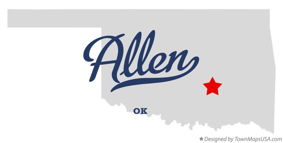 Map of Allen, OK, Oklahoma