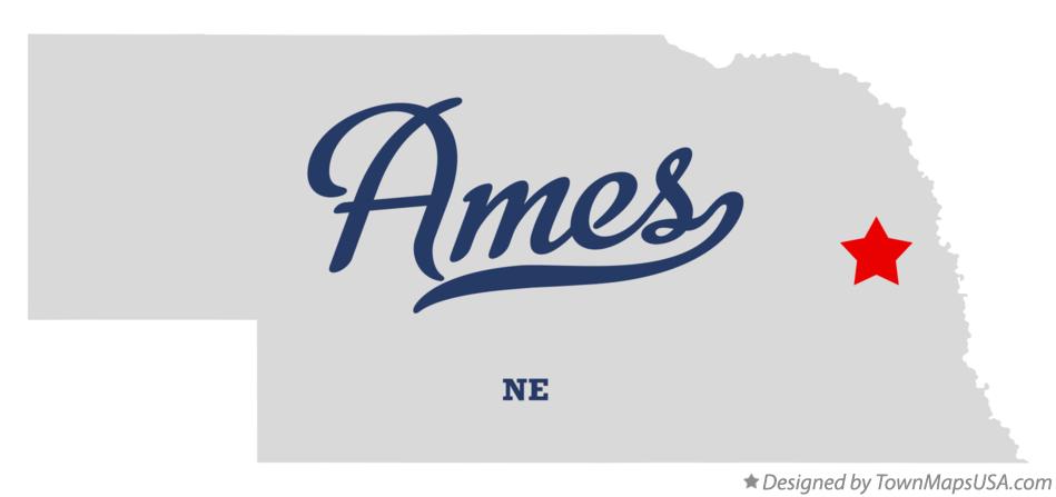 Map of Ames, NE, Nebraska