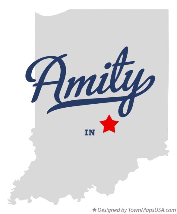 Map of Amity, IN, Indiana