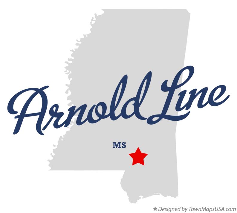 Map of Arnold Line, MS, Mississippi