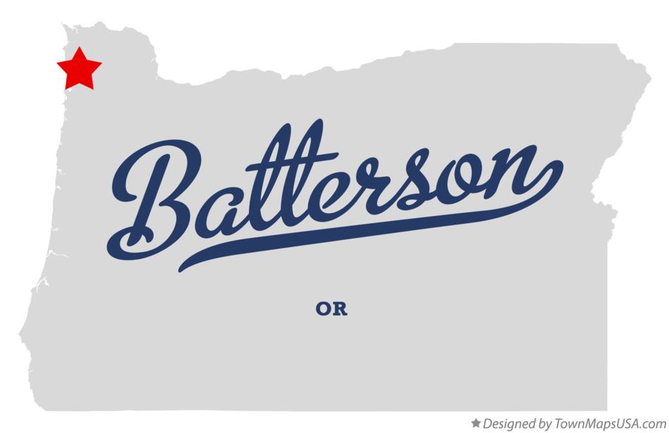 Map of Batterson, OR, Oregon