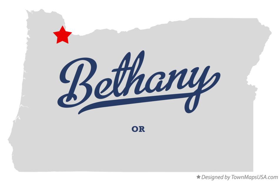 Map of Bethany, OR, Oregon