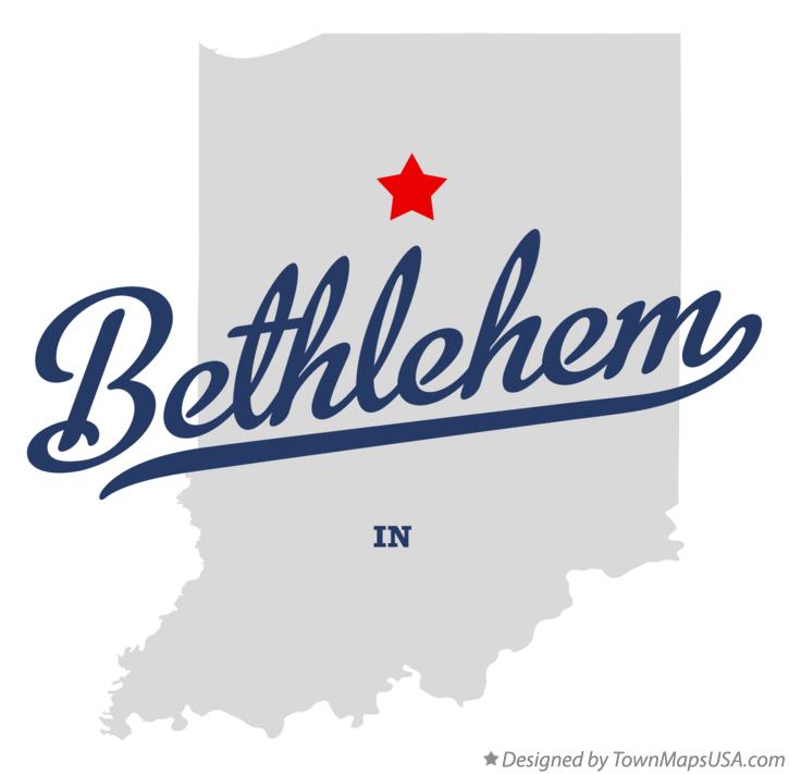 Map of Bethlehem, Cass County, IN, Indiana