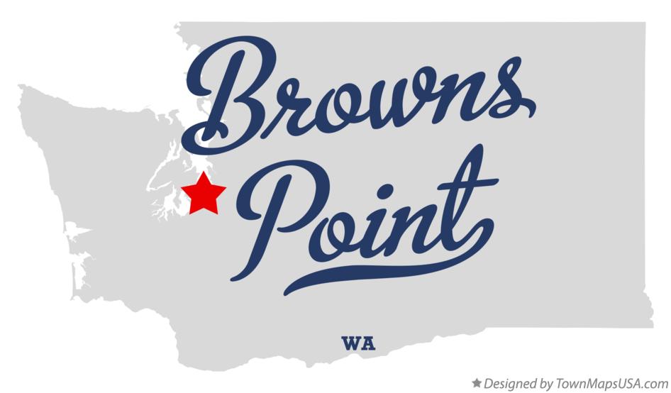 Map of Browns Point, WA, Washington