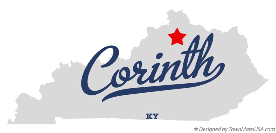 Map of Corinth, KY, Kentucky
