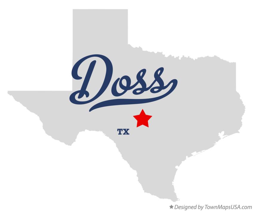 Map of Doss, TX, Texas