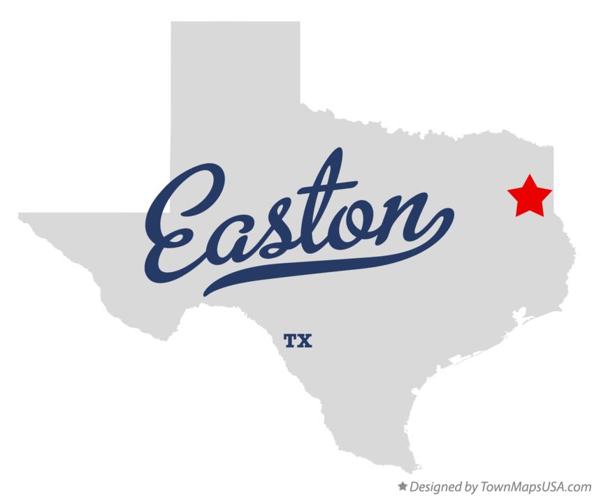 Map of Easton, TX, Texas