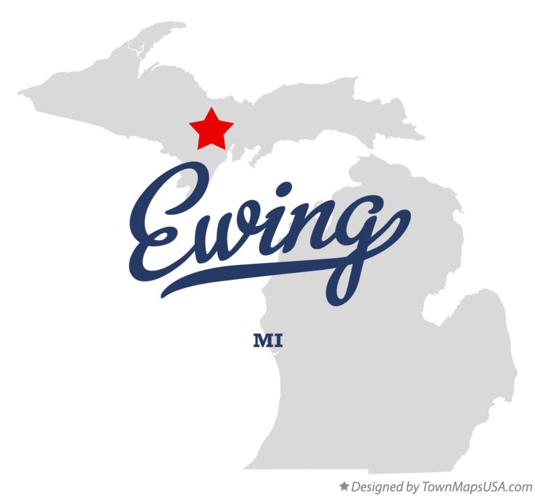 Map of Ewing, MI, Michigan