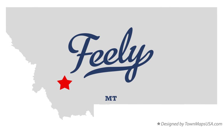 Map of Feely, MT, Montana