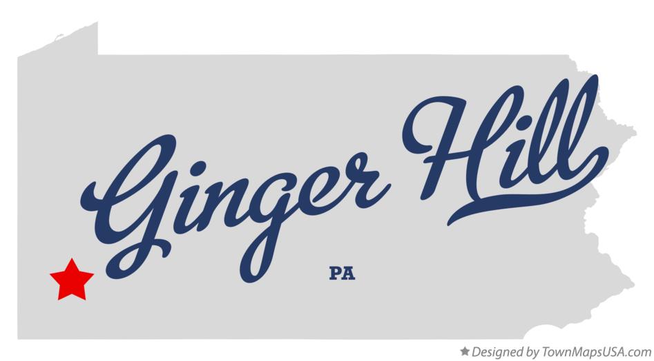 Map of Ginger Hill, PA, Pennsylvania