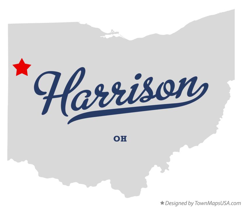 Map of Harrison, Van Wert County, OH, Ohio