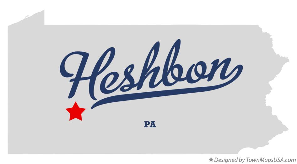 Map of Heshbon, PA, Pennsylvania