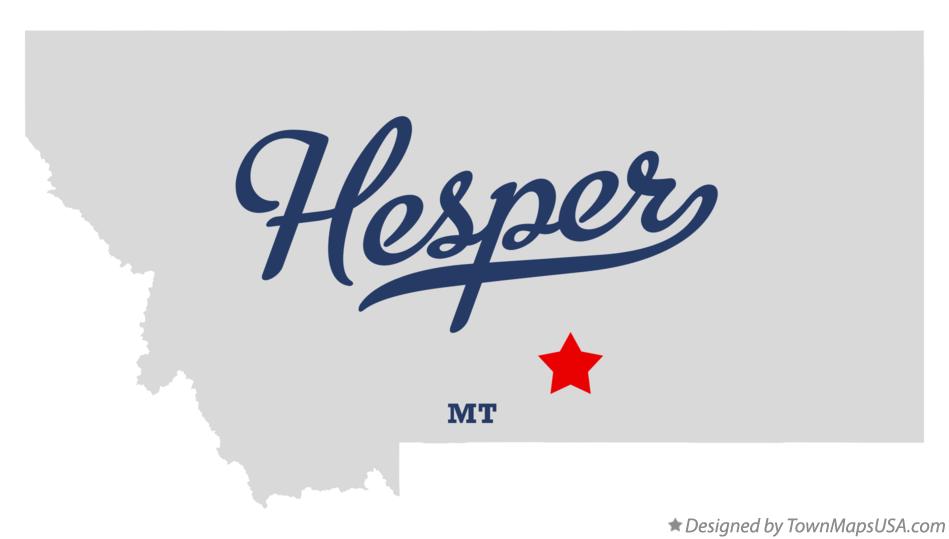 Map of Hesper, MT, Montana