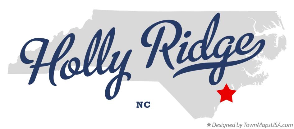 Map of Holly Ridge, NC, North Carolina