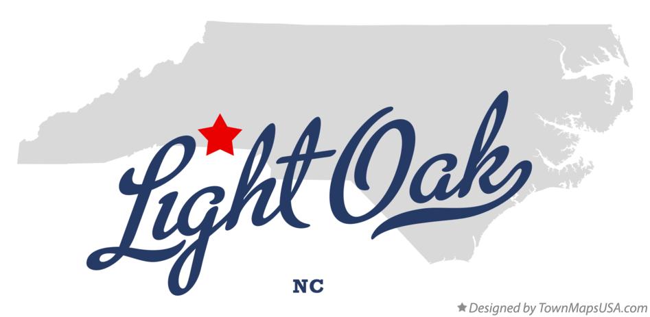 Map of Light Oak, NC, North Carolina