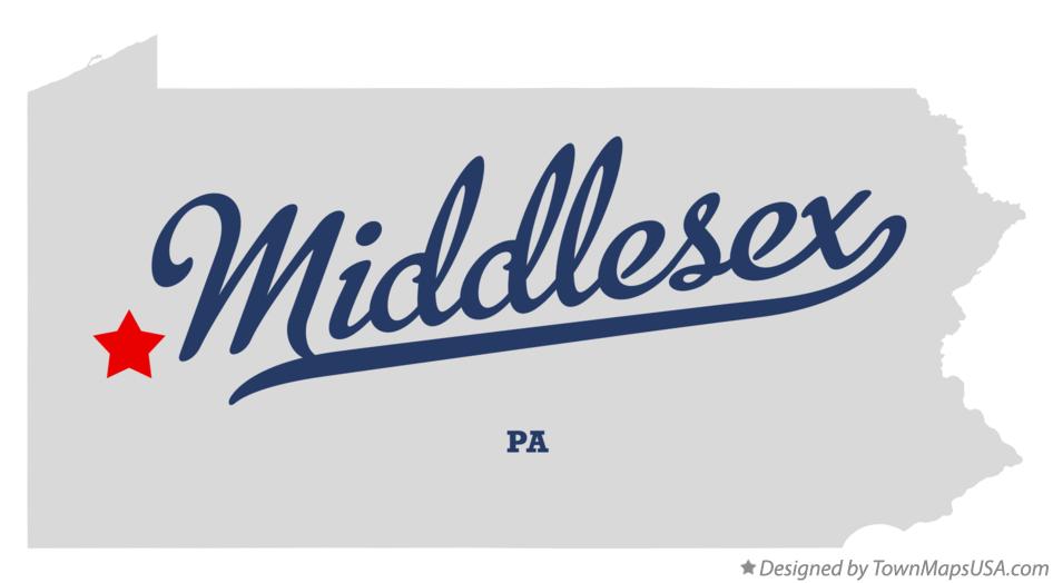 Map of Middlesex, Butler County, PA, Pennsylvania