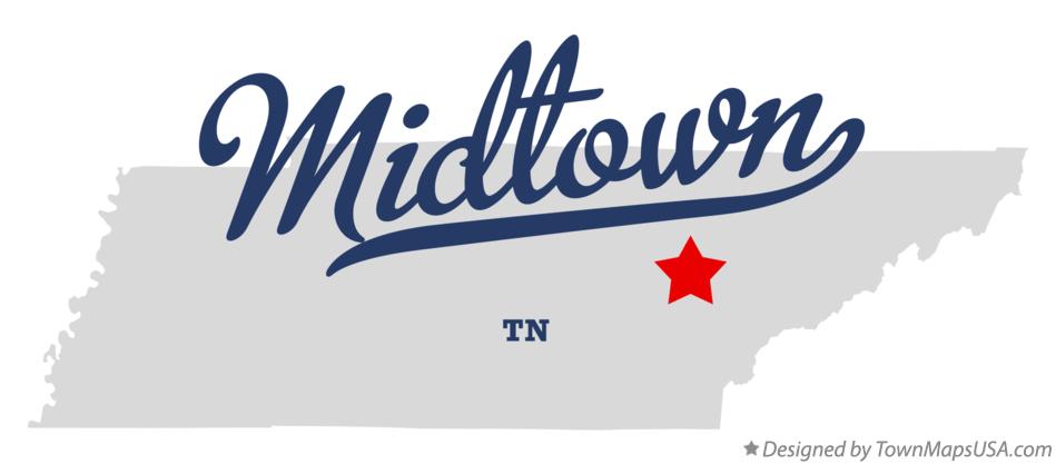 Map of Midtown, TN, Tennessee