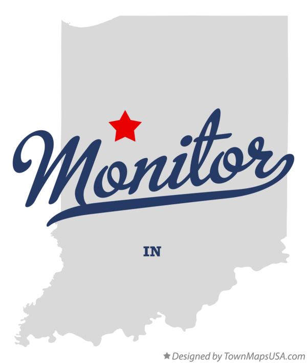 Map of Monitor, IN, Indiana