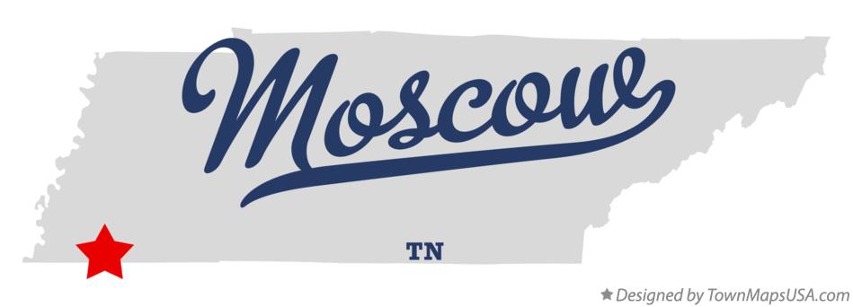 Map of Moscow, TN, Tennessee
