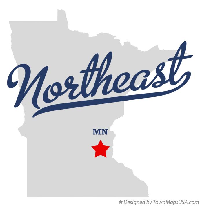 Map of Northeast, MN, Minnesota