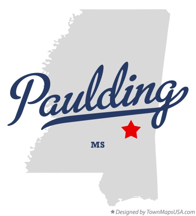 Map of Paulding, MS, Mississippi
