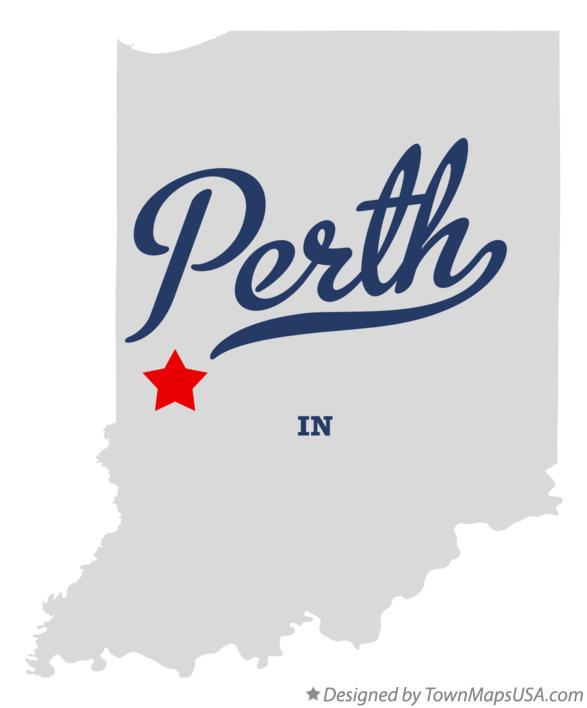 Map of Perth, IN, Indiana