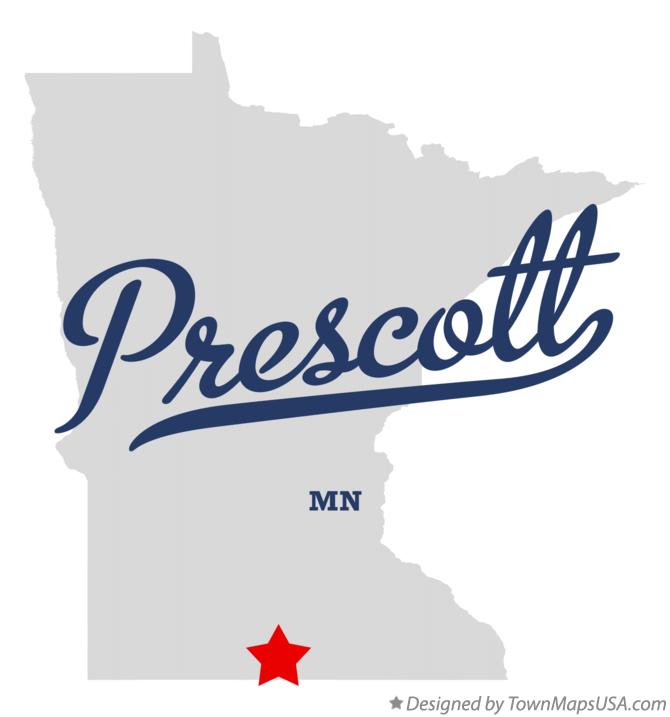 Map of Prescott, MN, Minnesota