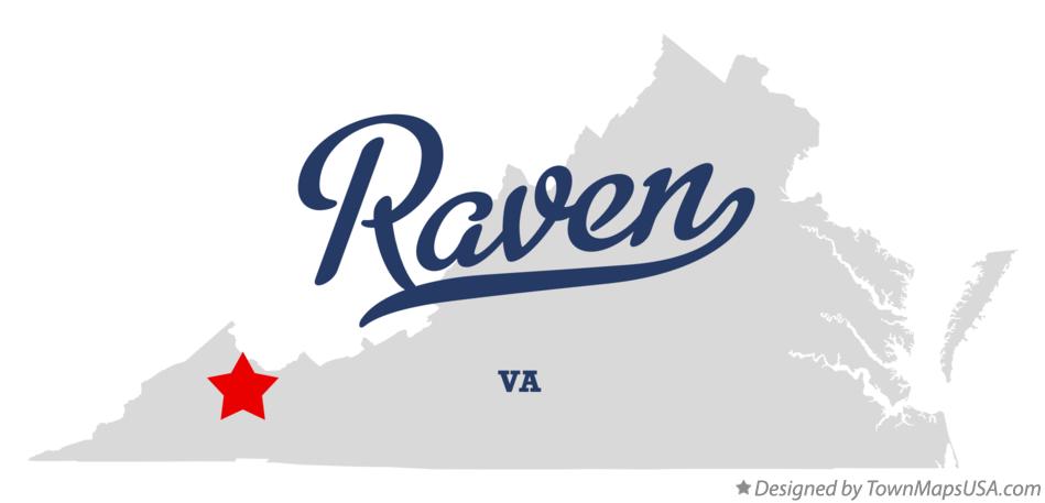 Map of Raven, VA, Virginia