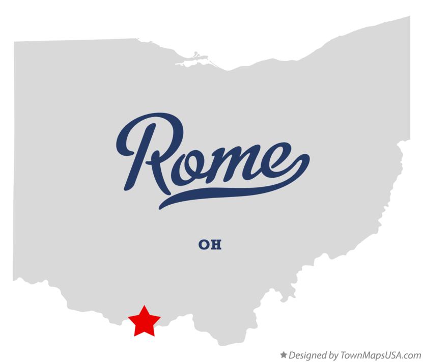 Map of Rome, Adams County, OH, Ohio