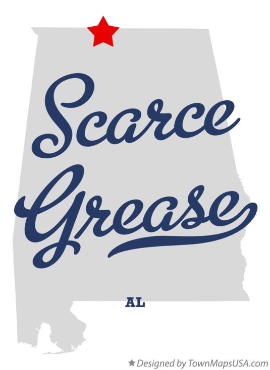 Map of Scarce Grease, AL, Alabama