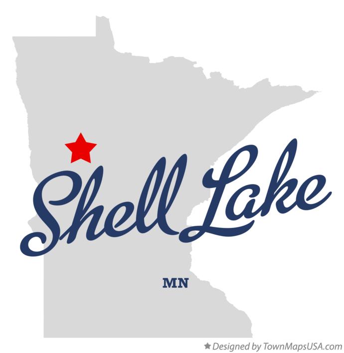 Map of Shell Lake, MN, Minnesota