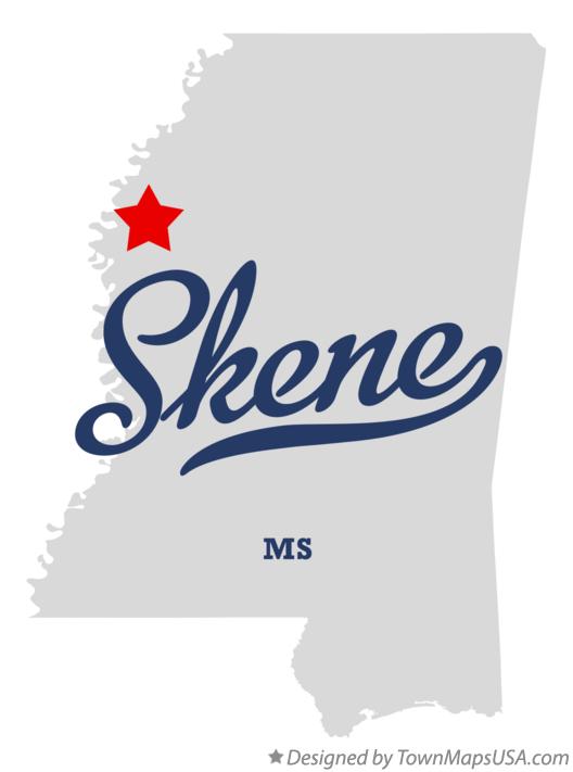 Map of Skene, MS, Mississippi