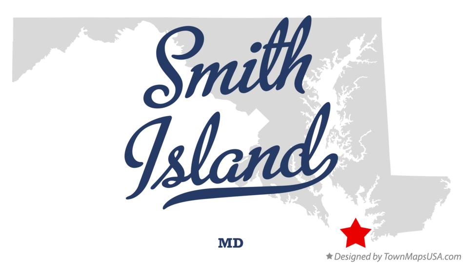 Map of Smith Island, MD, Maryland