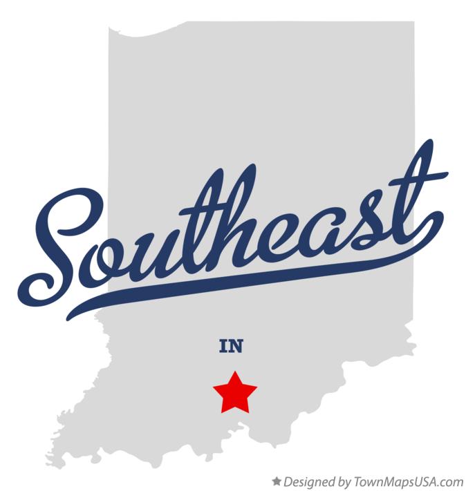 Map of Southeast, IN, Indiana