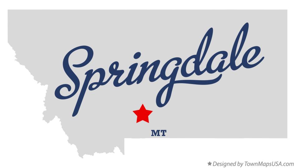 Map of Springdale, MT, Montana