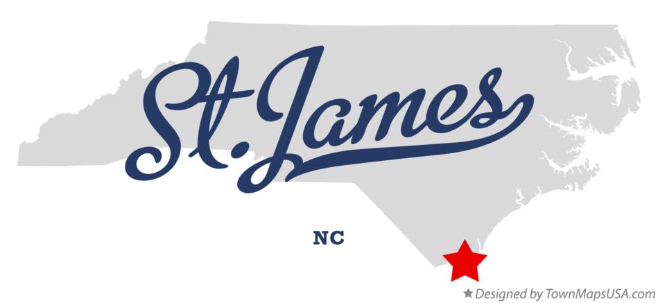 Map of St.James, NC, North Carolina