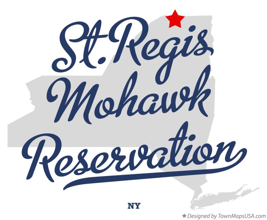 Map of St.Regis Mohawk Reservation, NY, New York