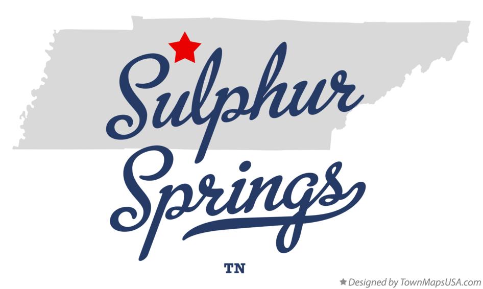 Map of Sulphur Springs, Cheatham County, TN, Tennessee
