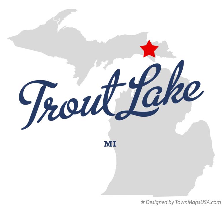 Map of Trout Lake, MI, Michigan