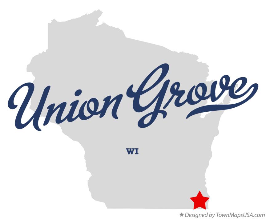 Map of Union Grove, WI, Wisconsin