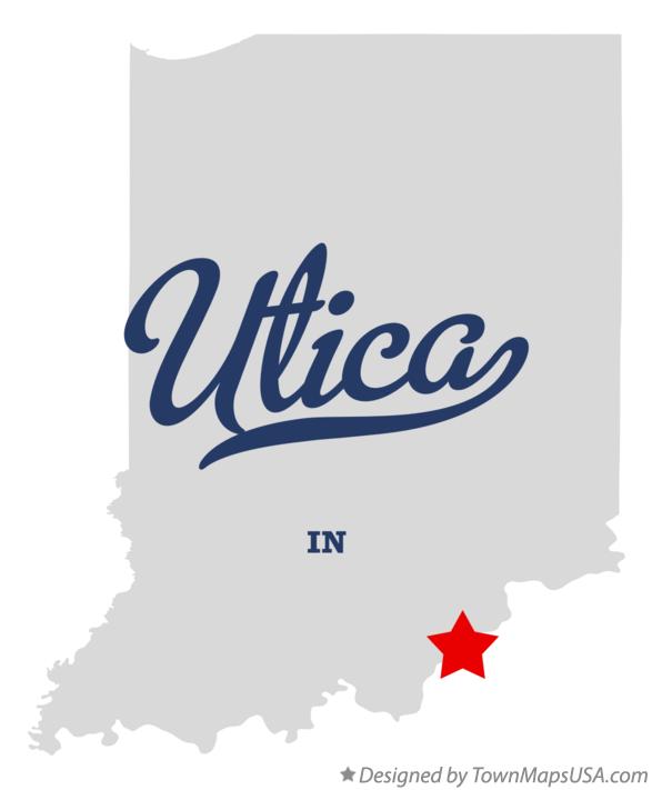 Map of Utica, IN, Indiana