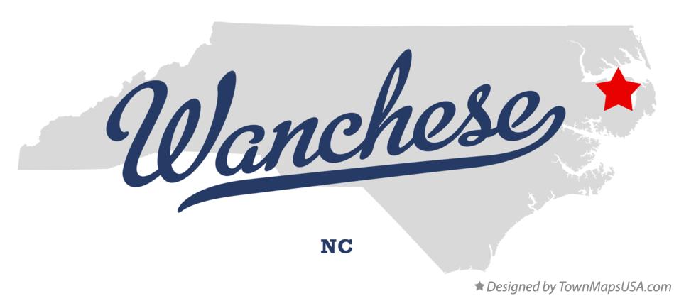 Map of Wanchese, NC, North Carolina