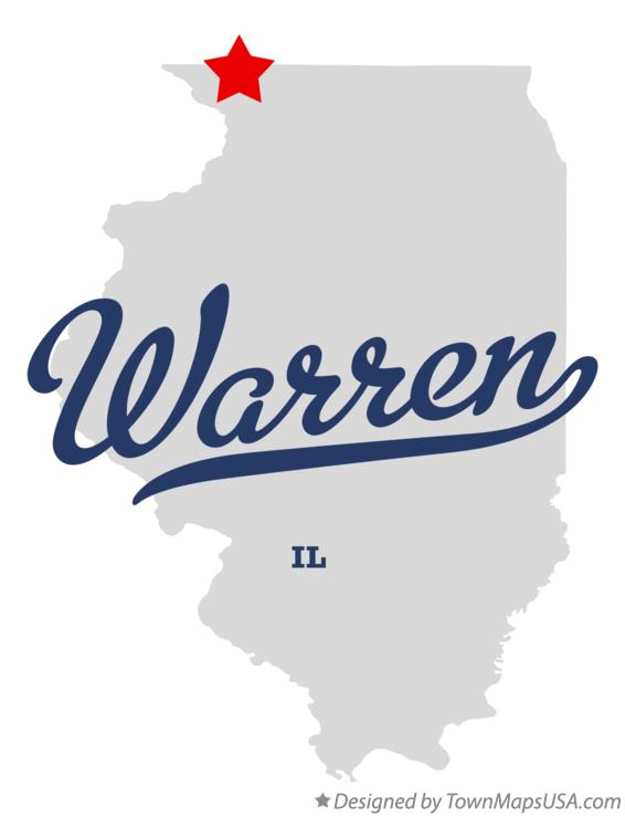 Map of Warren, Jo Daviess County, IL, Illinois