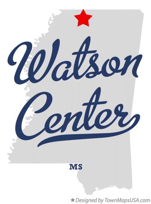 Map of Watson Center, MS, Mississippi