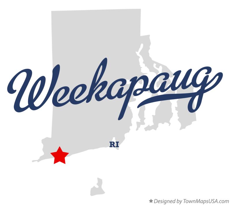 Map of Weekapaug, RI, Rhode Island
